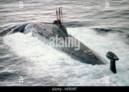 A Victor class Russian nuclear submarine seen here on exercise in the ...
