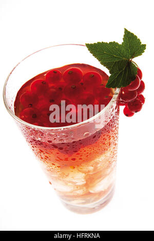 the glass of juice decorated with red currant Stock Photo - Alamy