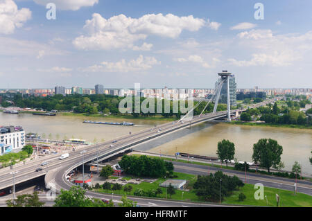 Bratislava (Pressburg): Danube with the New Bridge, the Pressburg ...