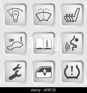 Icons for the control panel of the car 5. Vector illustration Stock ...