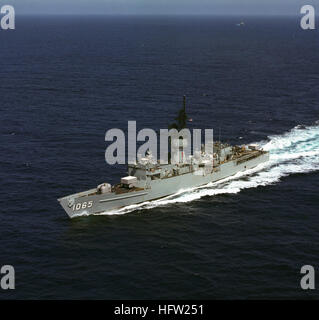 An aerial portside view, of the US Navy (USN) Newport Class Tank ...
