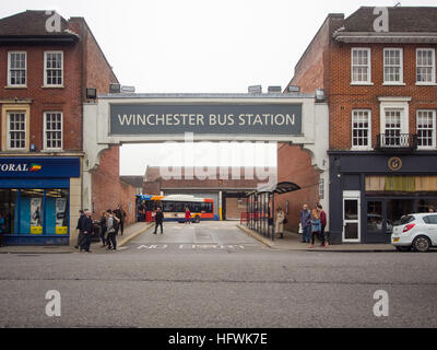 Winchester Bus Station, Hampshire Stock Photo - Alamy