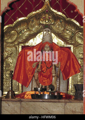 Idol of lord dattatreya datta with cow and dogs in temple ; Ozar ...