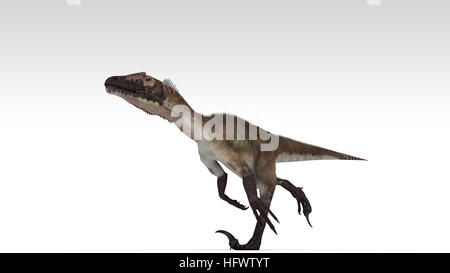 3d rendering of the running utahraptor isolated on white Stock Photo ...