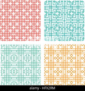 Seamless Chinese weave line pattern, vector art design Stock Vector Art ...