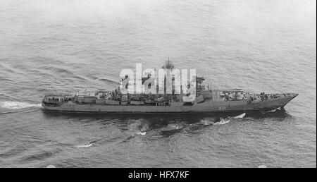 Aerial view of Soviet Kresta II-class guided missile cruiser Marshal ...