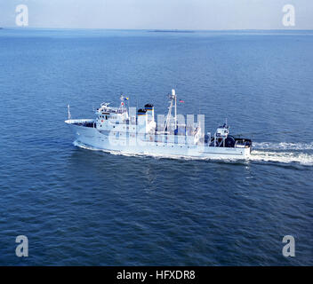 A port bow view of the ocean surveillance ship USNS ABLE (T-AGOS-20) of ...