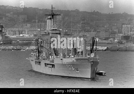 A starboard bow view of the fleet oiler USNS PAWCATUCK (T-AO-108 ...
