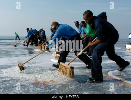 Sailors perform SCRUBEX on USS Harry S. Truman flight deck to remove ...