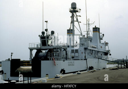 A starboard quarter view of the ocean surveillance ship USNS INVINCIBLE ...