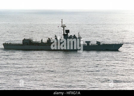 USS Brooke (FFG-1), a Brooke-class guided-missile frigate, conducts ...