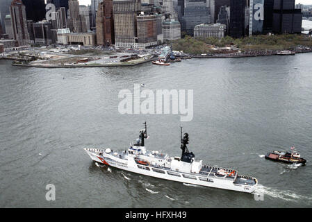 A view of the high endurance cutter USCGC CHASE (WHEC-718) and the ...