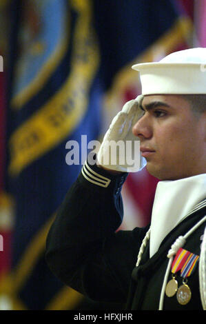 US Navy A U.S. Navy Ceremonial Guard renders honors during a full honors welcoming ceremony ...