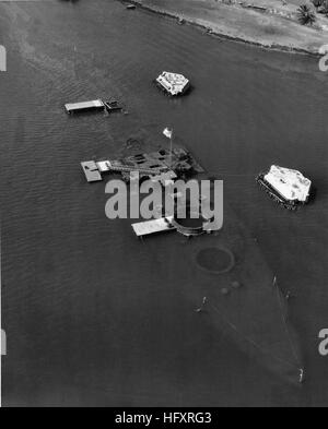 USS Arizona (BB-39) wreck in the 1950s Stock Photo - Alamy