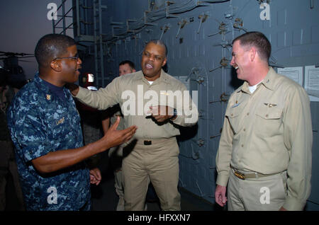 U.S. Navy Rear Adm. Sinclair Harris, left, the commander of U.S. 4th ...