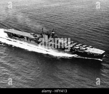 The aircraft carrier USS Enterprise (CV-6) is shown transferring ...