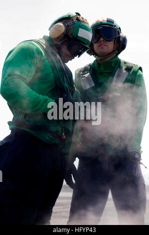 US Navy A topside safety petty officer (TSPO) gives the thumbs up after ...