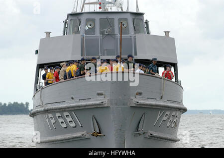 A US Navy Yard Patrol Craft on the Severn River in Annapolis Stock ...