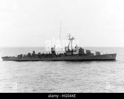 USS Maddox (DD-731) with Polaris launch Stock Photo - Alamy