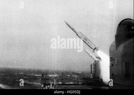 USS Robison (DDG-12) launches RIM-24 missile c1966 Stock Photo - Alamy
