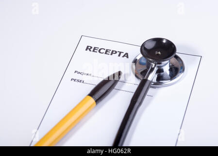 Polish doctors prescription Stock Photo - Alamy