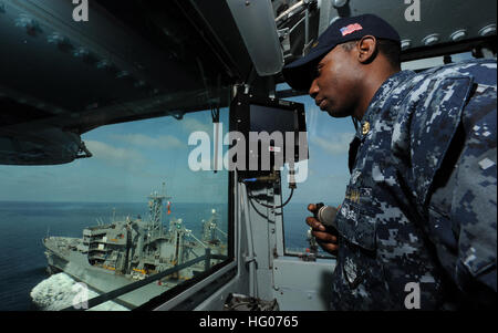 the auxiliary conning station aboard the aircraft carrier USS John C ...