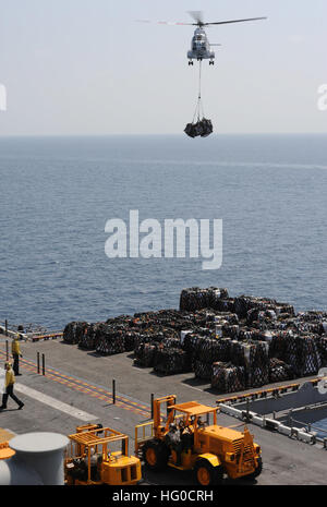 An SA330J Puma helicopter from Military Sealift Command ship USNS Spica ...