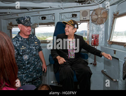 Capt. Pete Hildreth, commanding officer of the submarine tender USS ...