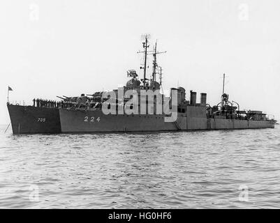 USS Stewart (DD-224) and USS Compton (DD-705) in October 1945 Stock ...