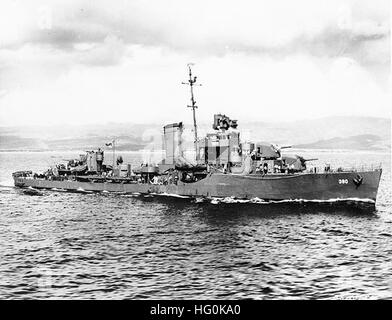 The USS Ralph Talbot (DD-390), a Benson-class destroyer, is seen ...