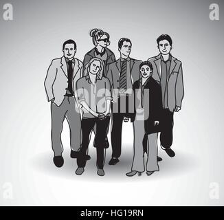 Professional Business Team Meeting Silhouette Vector for Corporate ...