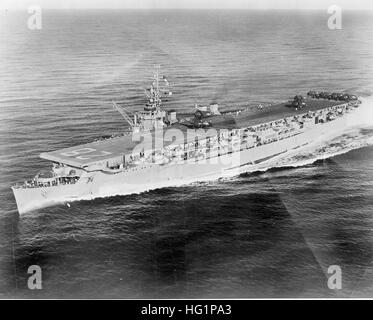 USS Cabot (CVL-28), a light aircraft carrier, is underway conducting ...