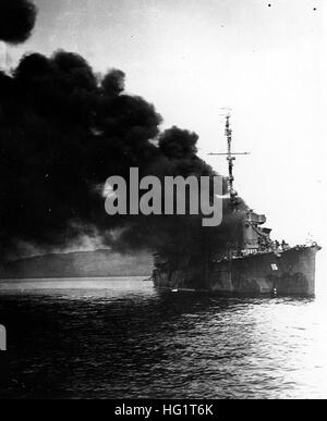 USS Ward (DD-139) afire Stock Photo - Alamy