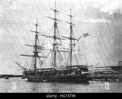 USS Constellation (sloop, 1854) at Newport RI in 1902 Stock Photo - Alamy