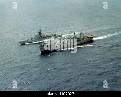 USS Vega (AF-59) and USS Ramsey (DEG-2) in the Gulf of Tonkin 1975 ...