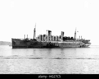 AP-21 USS Wakefield Being Stripped of Fire Damage at U.S. Naval Dry ...