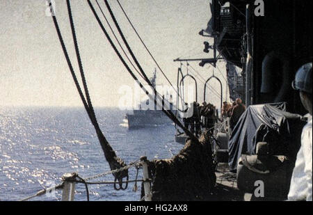 USS Keppler (DD-765) approaches USS Yorktown (CVS-10) c1968 Stock Photo ...