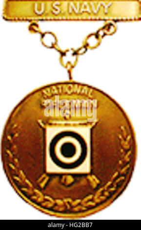 The U.S. Navy National Trophy Match Rifleman EIC Badge-Gold is awarded ...