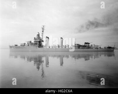 USS Benson (DD-421) underway at sea, circa 1944. She is painted in ...