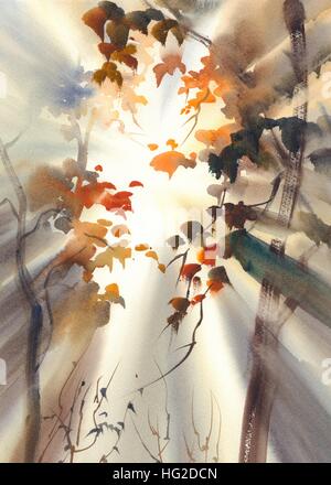 sun rays watercolor Stock Photo - Alamy