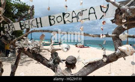 Sign for Puka Shell Beach, Boracay, Philippines Stock Photo - Alamy