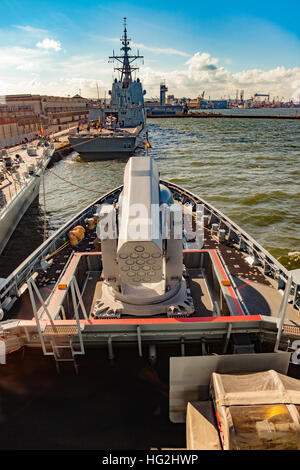 Naval Military Ship Bow view Royal Navy HMS Cottesmore Hunt class ...