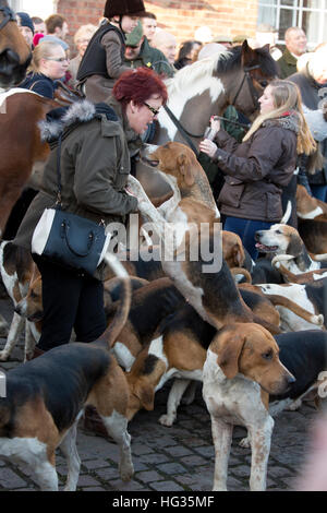 The Atherstone Boxing Day Hunt taking place in the Market Square ...