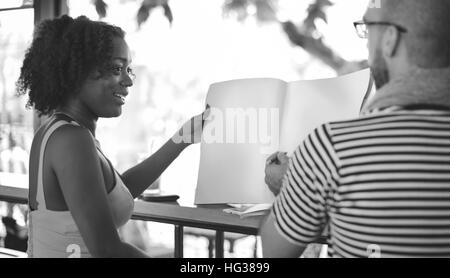 African Descent Correspondence Talking Strategy Concept Stock Photo - Alamy