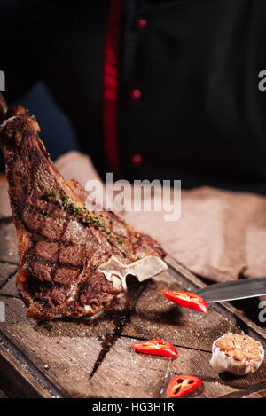 A close-up of a steak being cooked on a hot grill Stock Photo - Alamy