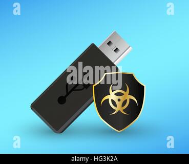 usb drive and shield icon Stock Vector Image & Art - Alamy