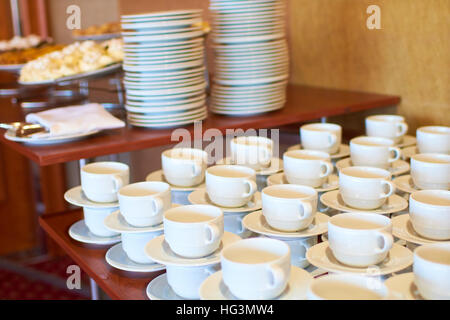 set cups buffet restauran Stock Photo - Alamy