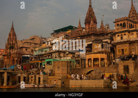 Ghat, ghats, townscape, cityscape, ghat, The holy lake and the village ...