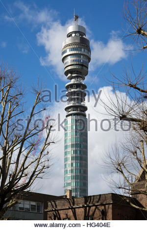 Telecom Tower London, landmark 1960s built British Telecom Tower near ...