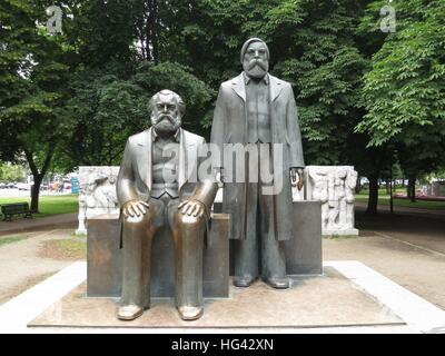 Monument showing Karl Marx and Friedrich Engels in Berlin - Germany ...